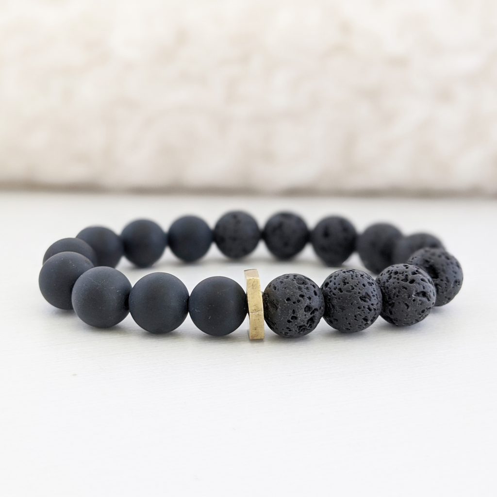 Agate and Lava Bead Mix Bracelet - Blue Pendulum Jewelries